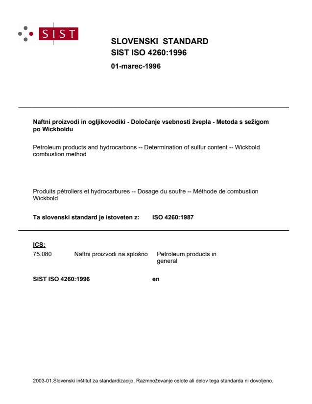 ISO 4260:1987 - Petroleum products and hydrocarbons — Determination of ...