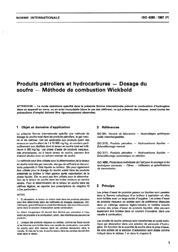 ISO 4260:1987 - Petroleum products and hydrocarbons — Determination of ...