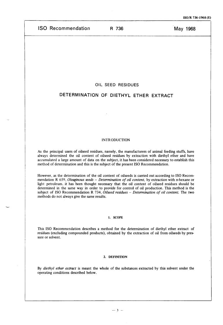 ISO/R 736:1968 - Title missing - Legacy paper document