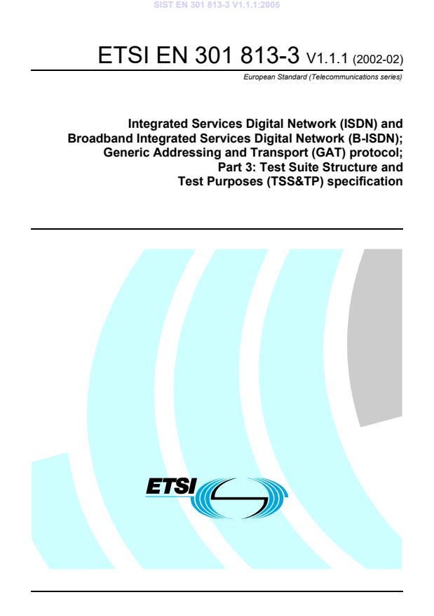 ETSI EN 301 813-3 V1.1.1 (2002-02) - Integrated Services Digital ...