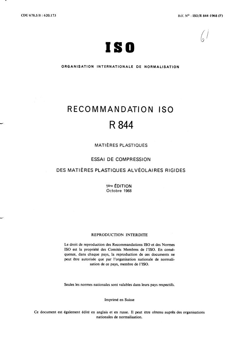 ISO/R 844:1968 - Title missing - Legacy paper document