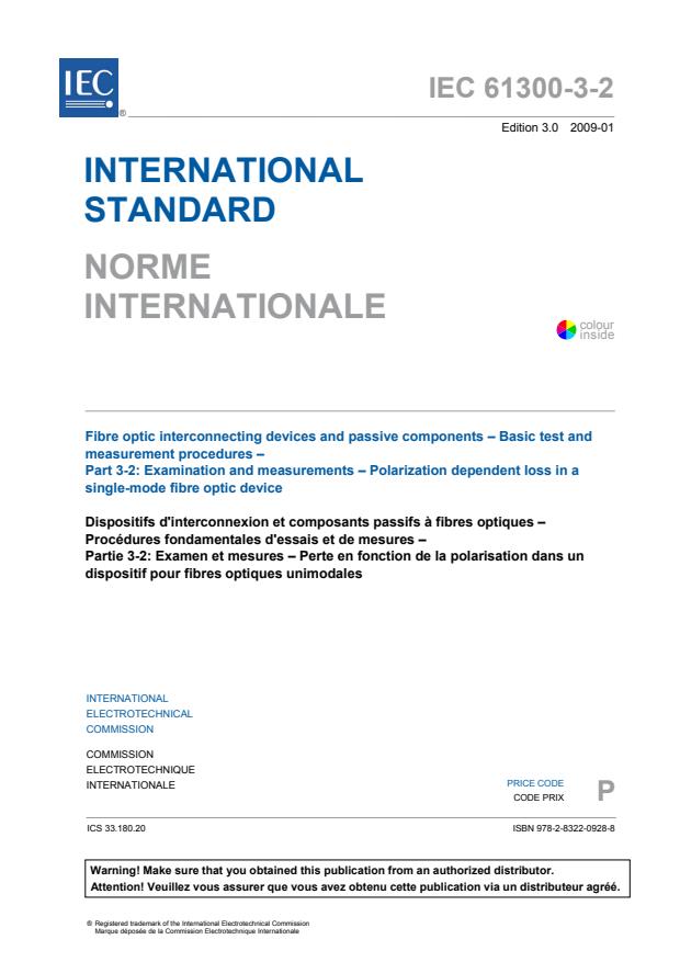IEC 61300-3-2:2009 - Fibre optic interconnecting devices and passive ...