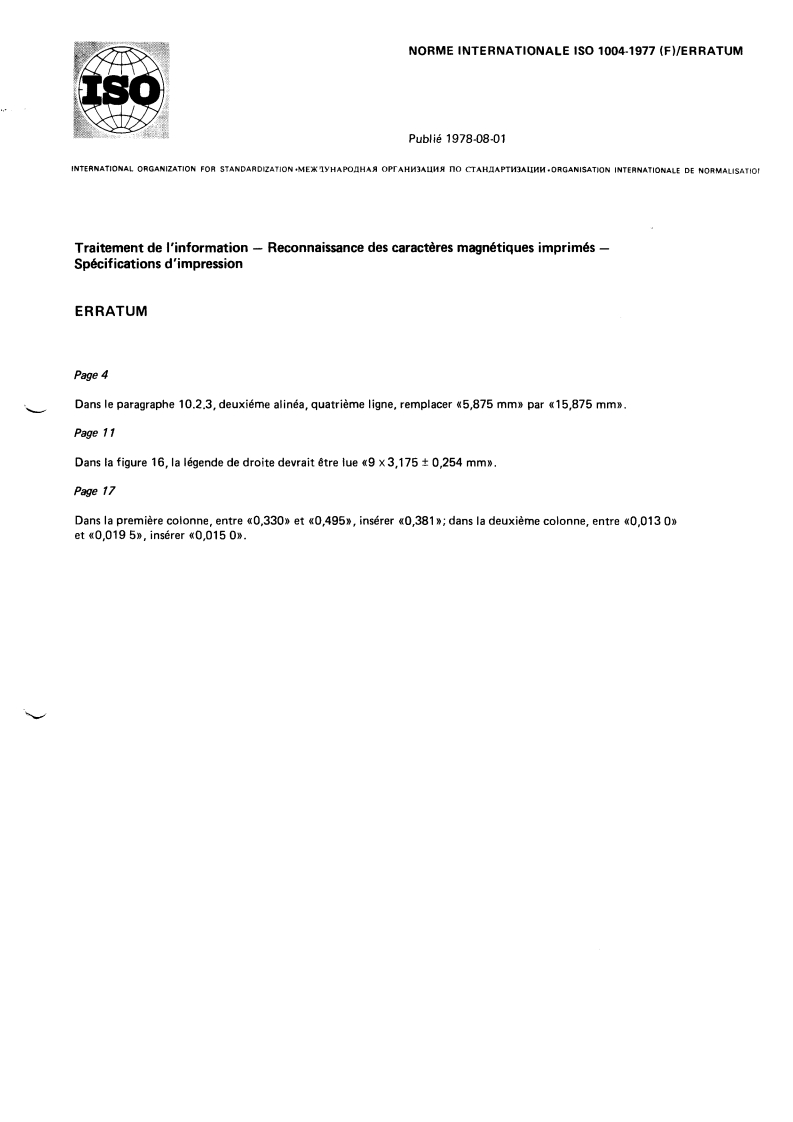 ISO 1004:1977/Cor 1 - Title missing - Legacy paper document