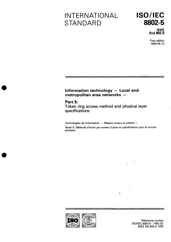 ISO/IEC 8802-5:1992 - Information processing systems — Local and metropolitan area networks — Part