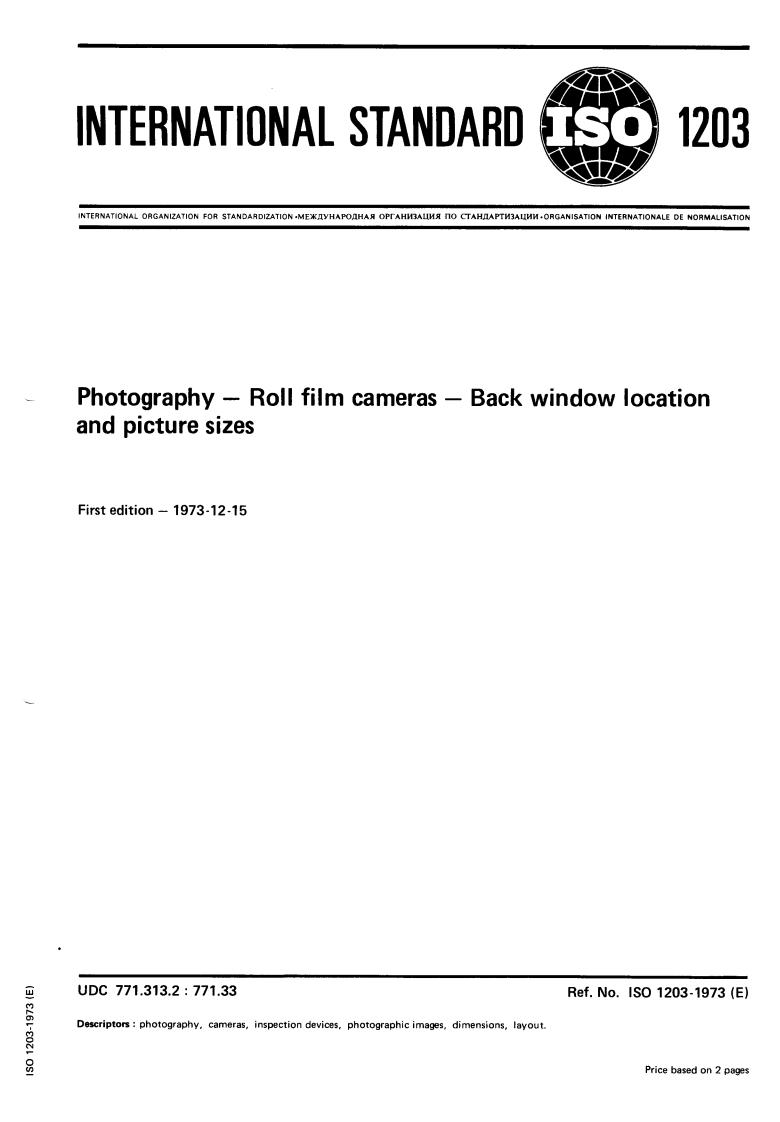 ISO 1203:1973 - Title missing - Legacy paper document