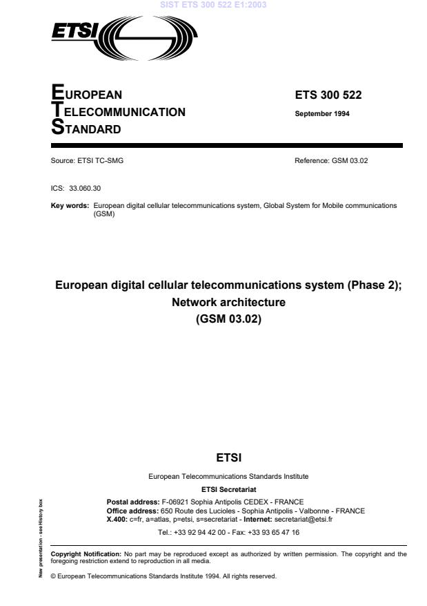 ETSI ETS 300 522 ed.1 (1994-09) - European digital cellular ...