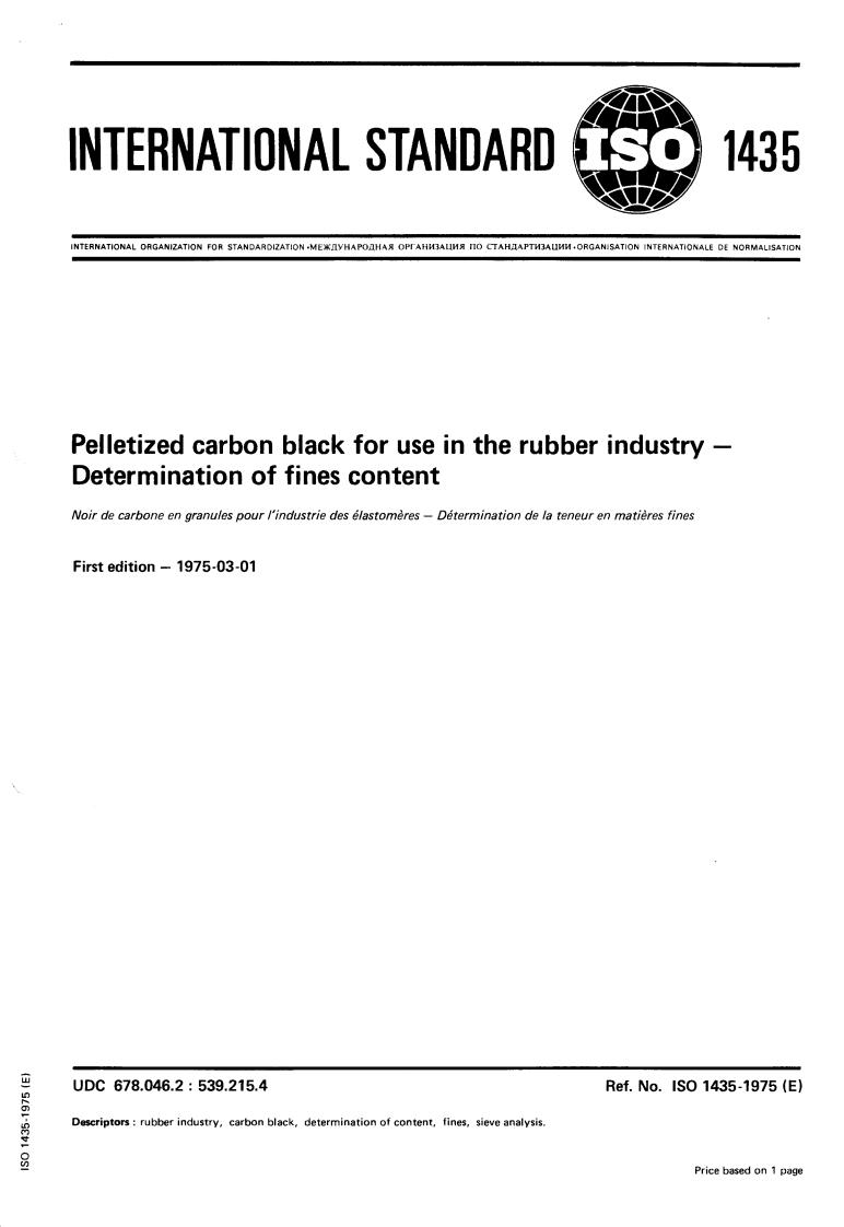 ISO 1435:1975 - Title missing - Legacy paper document
