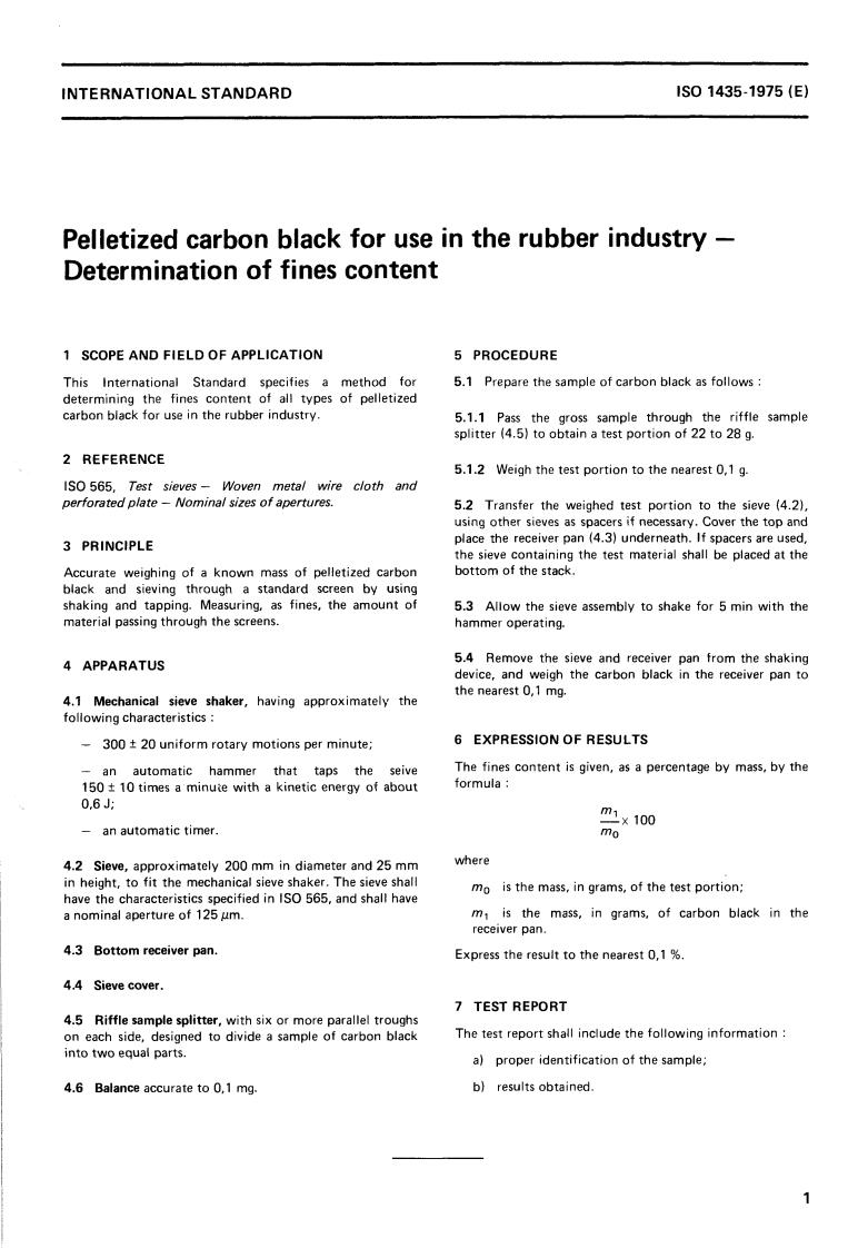 ISO 1435:1975 - Title missing - Legacy paper document