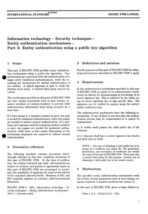 ISO/IEC 9798-1:1991 - Information technology — Security techniques — Entity authentication