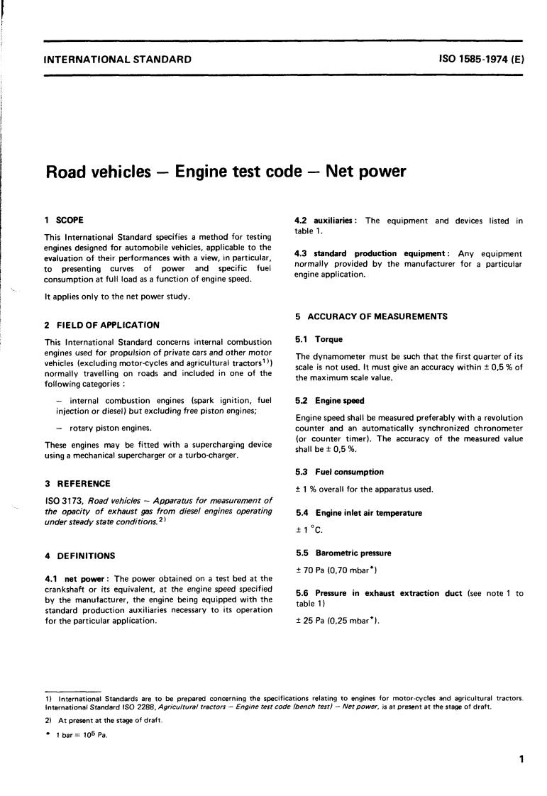 ISO 1585:1974 - Title missing - Legacy paper document