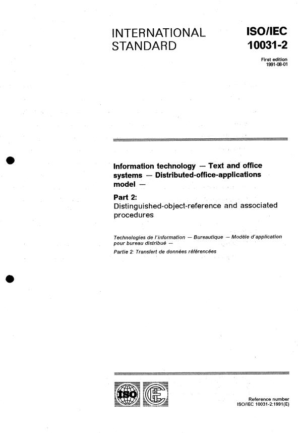 ISO/IEC 10031-2:1991 - Information technology — Text and office systems