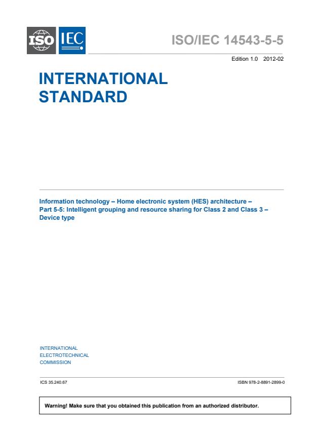 ISO IEC 14543 5 5 2012 Information Technology Home Electronic ISO IEC 14543 5 5 2012 Information Technology Home Electronic