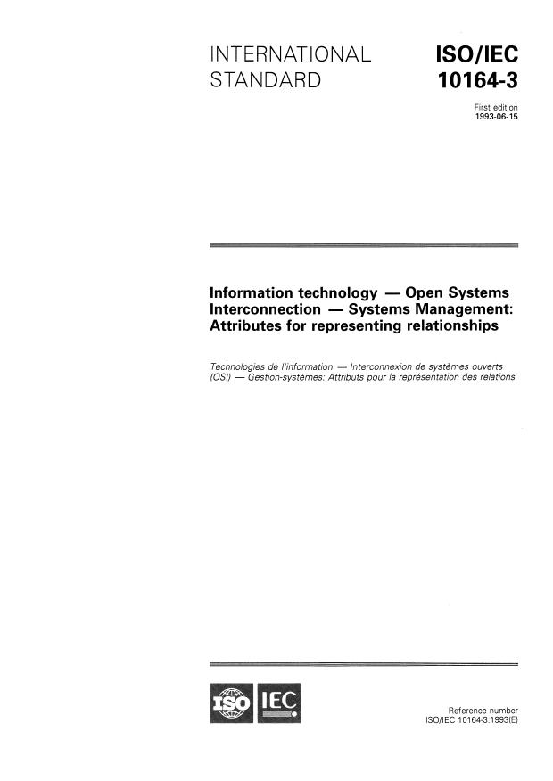ISO/IEC 10164-3:1993 - Information technology — Open Systems Interconnection — Systems Management: