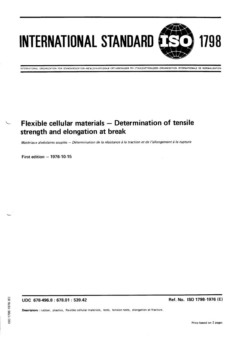 ISO 1798:1976 - Title missing - Legacy paper document