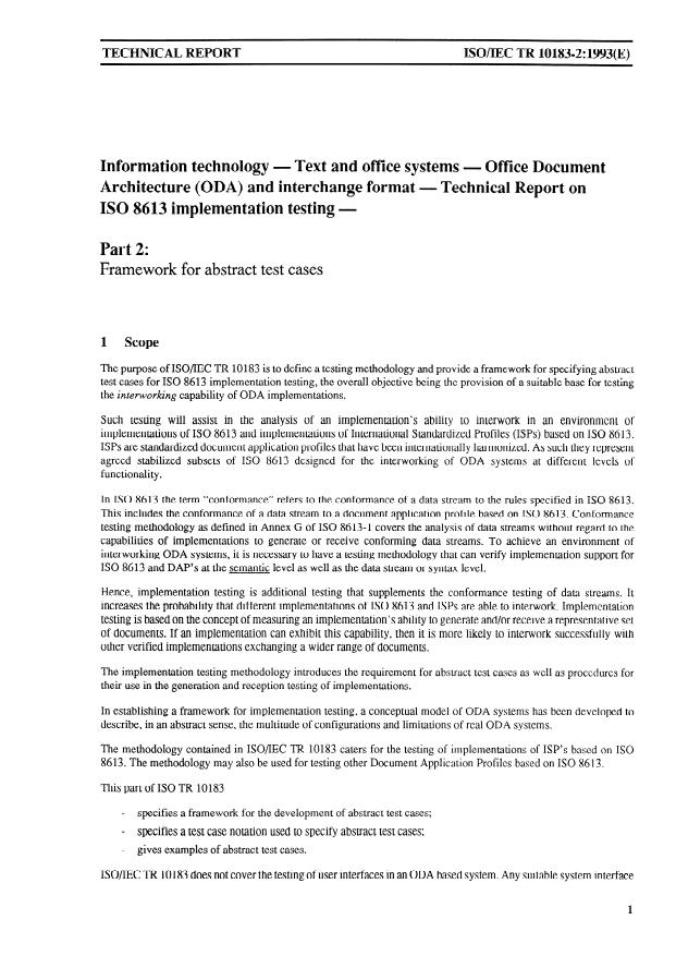 ISO/IEC TR 10183-2:1993 - Information technology — Text and office systems — Office Document