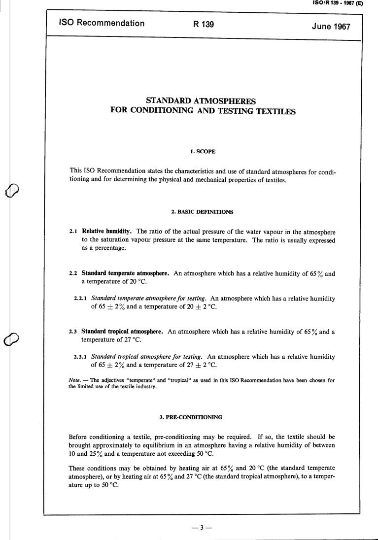 ISO/R 139:1967 - Title missing - Legacy paper document