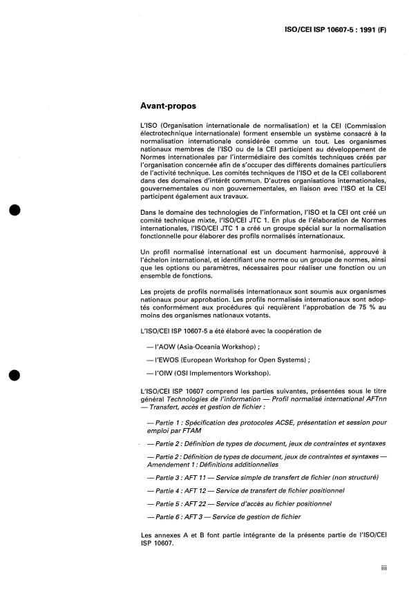 ISO/IEC ISP 10607-5:1991 - Information technology — International Standardized Profiles AFTnn — File