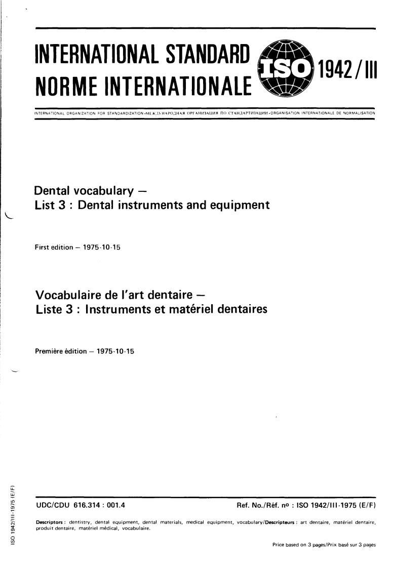 ISO 1942-3:1975 - Title missing - Legacy paper document