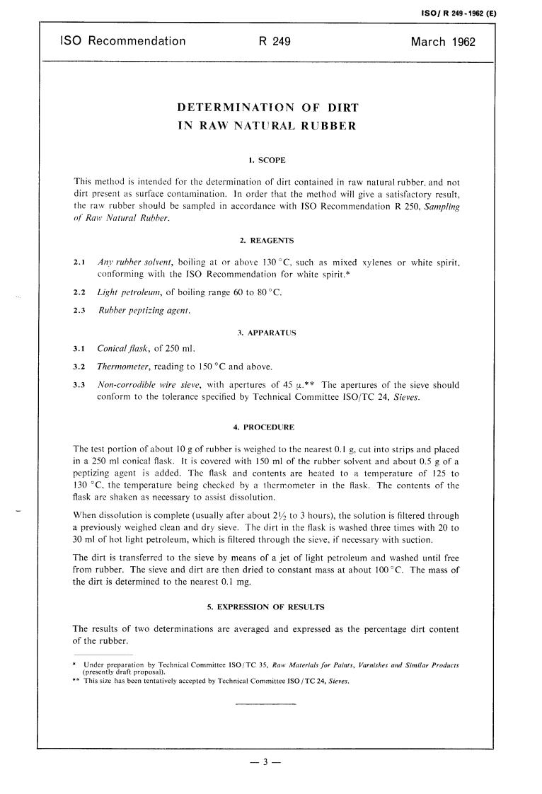 ISO/R 249:1962 - Title missing - Legacy paper document