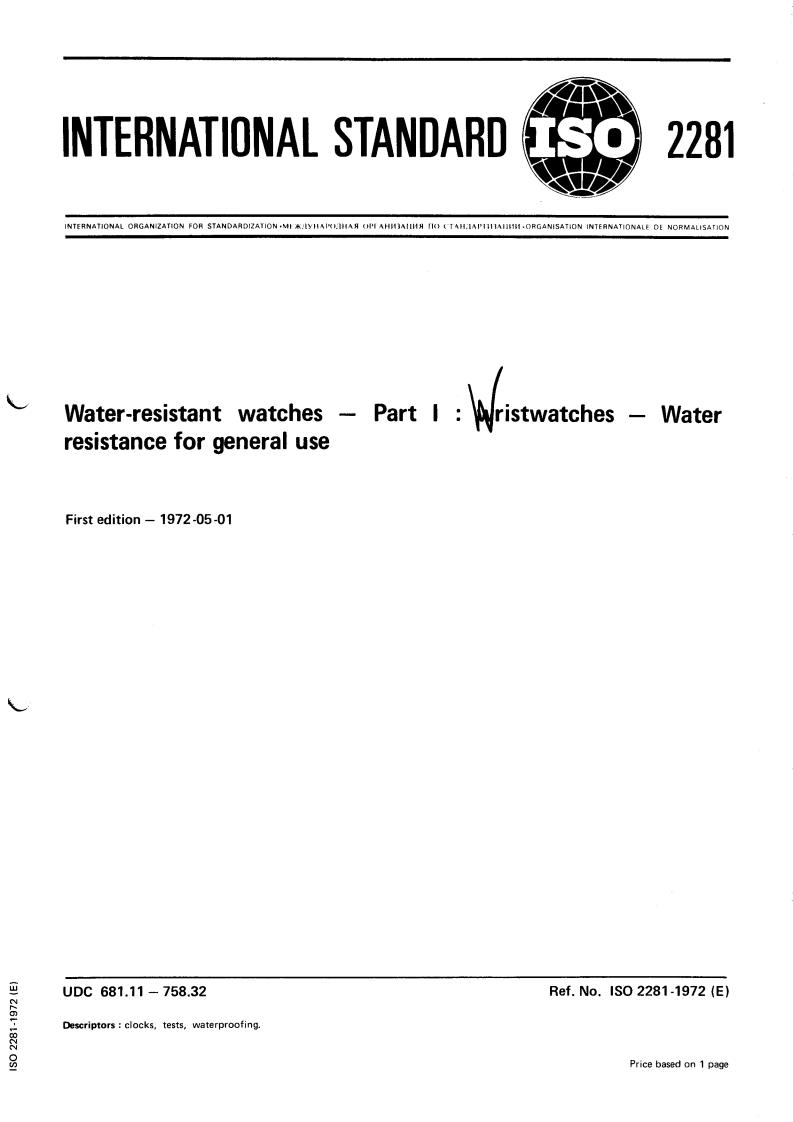 ISO 2281:1972 - Title missing - Legacy paper document