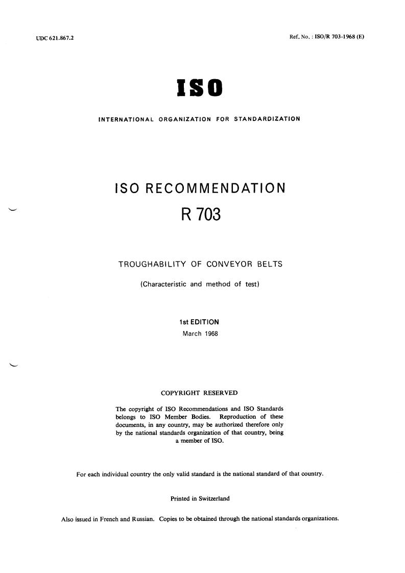 ISO/R 703:1968 - Title missing - Legacy paper document