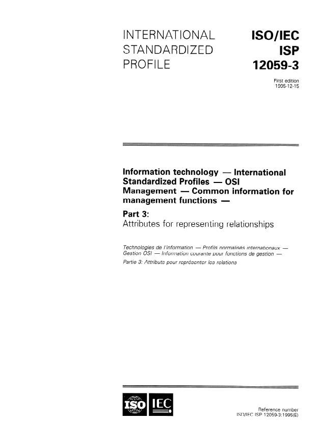 ISO/IEC ISP 12059-3:1995 - Information technology — International Standardized Profiles — OSI
