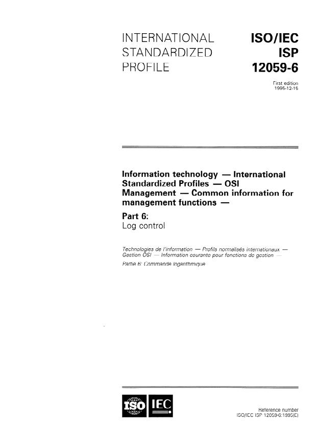 ISO/IEC ISP 12059-6:1995 - Information technology — International Standardized Profiles — OSI