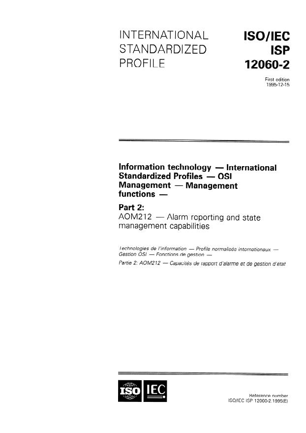 ISO/IEC ISP 12060-2:1995 - Information technology — International Standardized Profiles — OSI