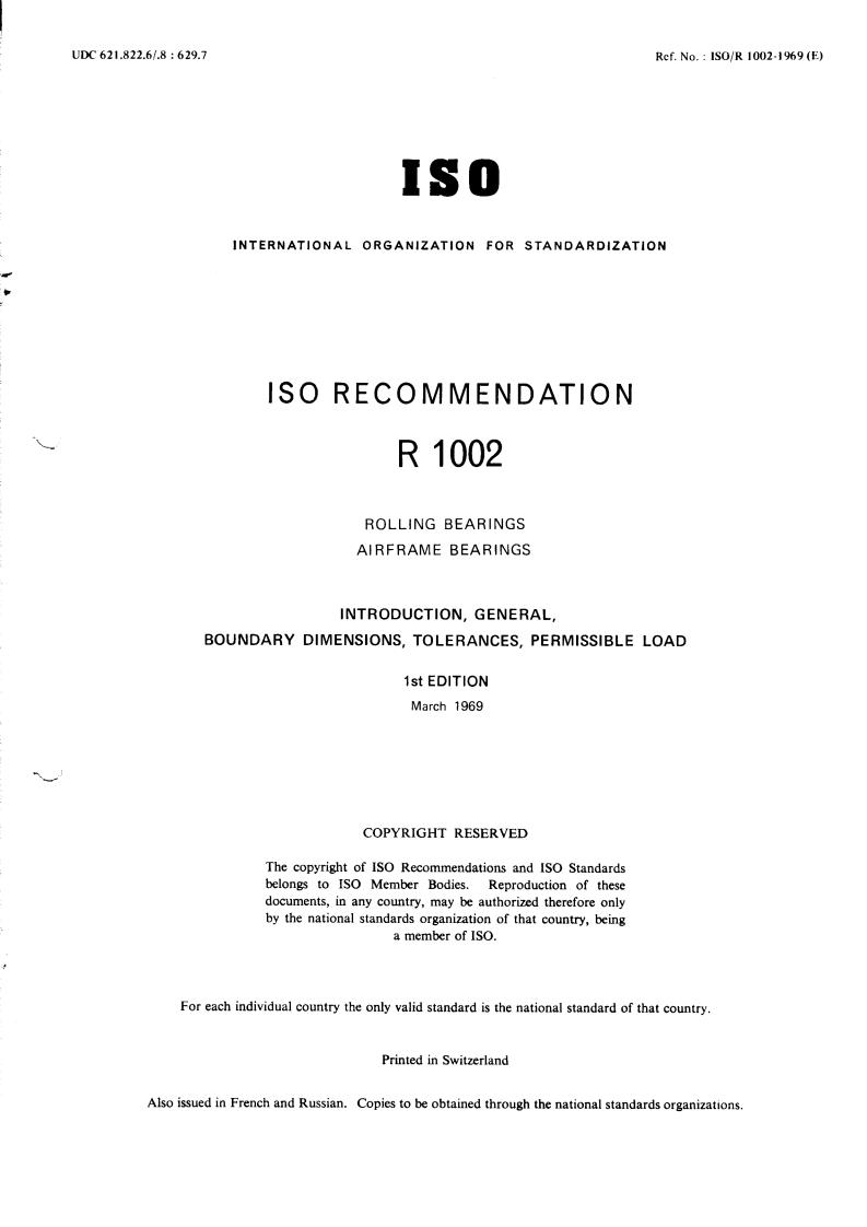 ISO/R 1002:1969 - Title missing - Legacy paper document
