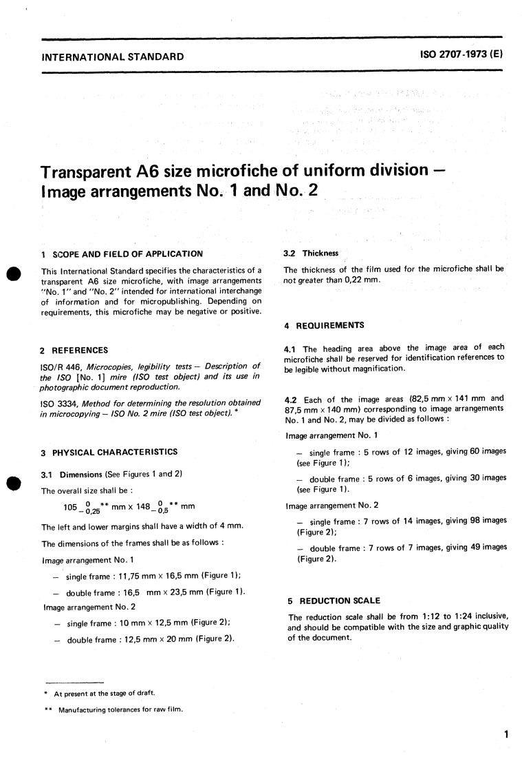 ISO 2707:1973 - Title missing - Legacy paper document