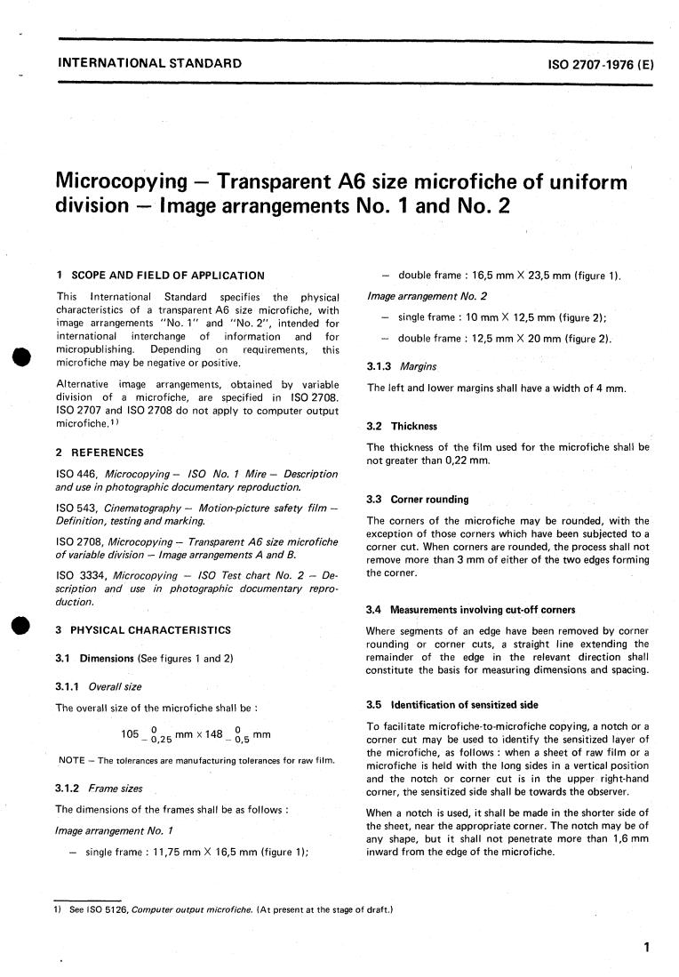 ISO 2707:1976 - Title missing - Legacy paper document