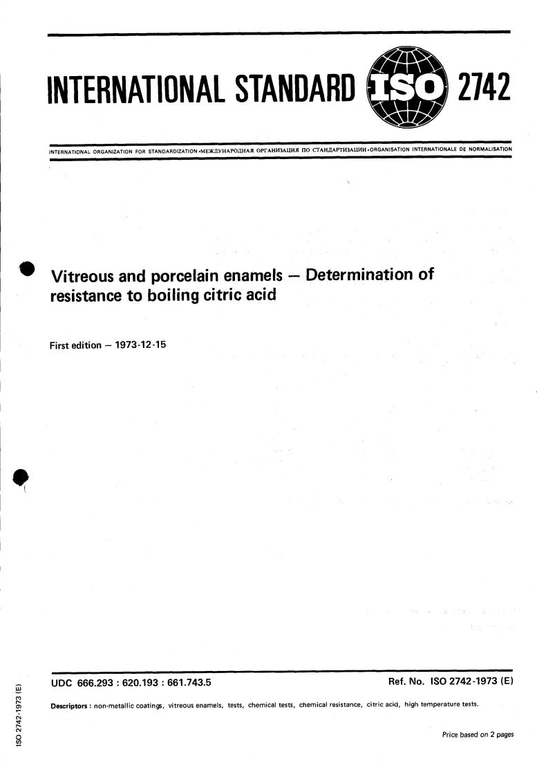 ISO 2742:1973 - Title missing - Legacy paper document