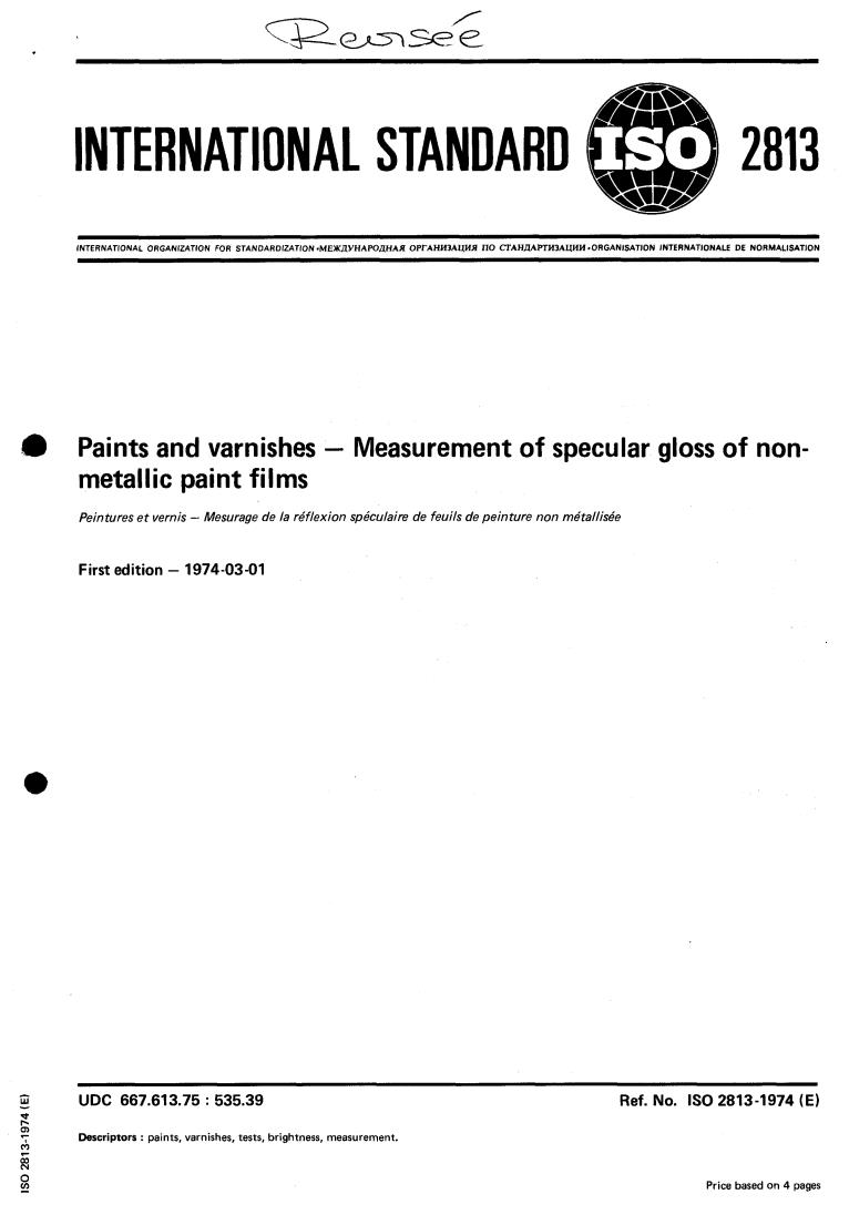 ISO 2813:1974 - Title missing - Legacy paper document