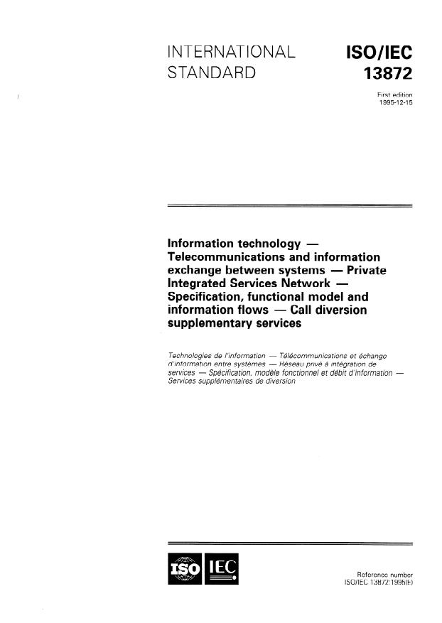ISO/IEC 13872:1995 - Information technology — Telecommunications and information exchange between