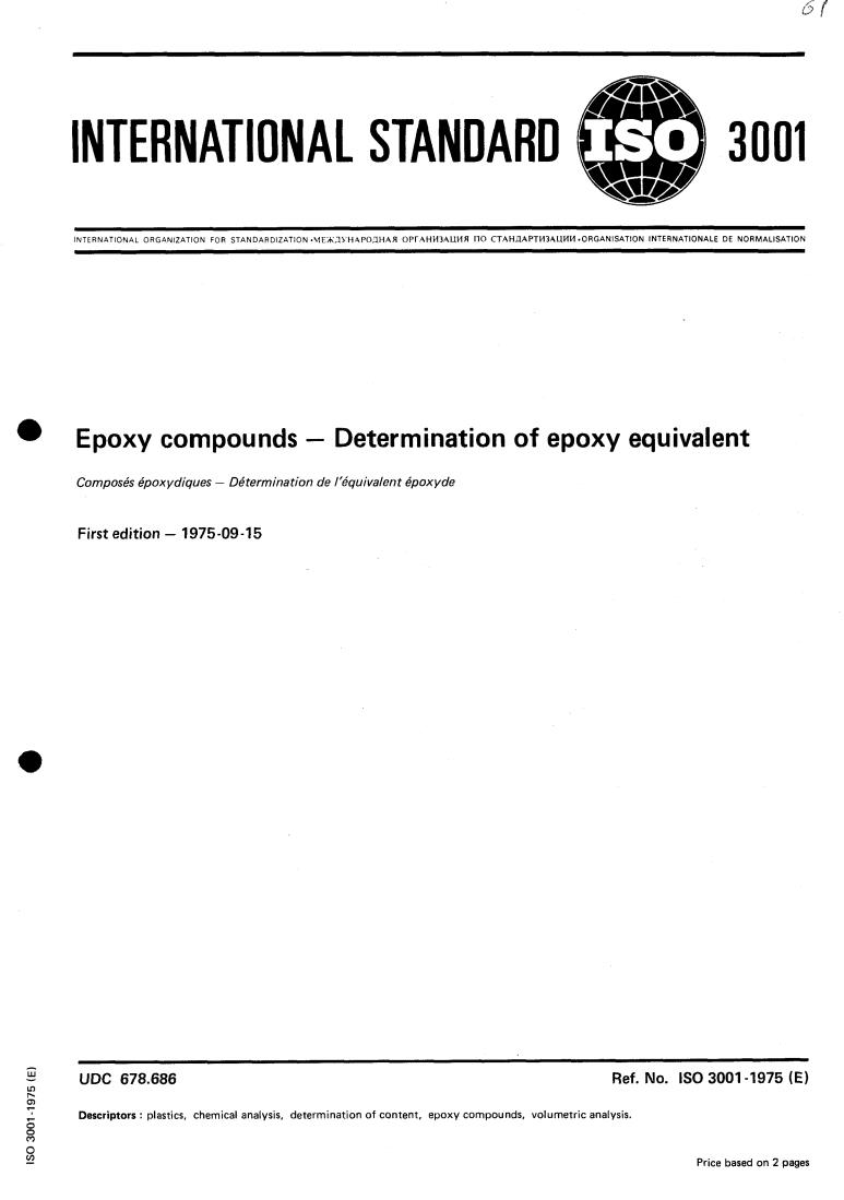 ISO 3001:1975 - Title missing - Legacy paper document