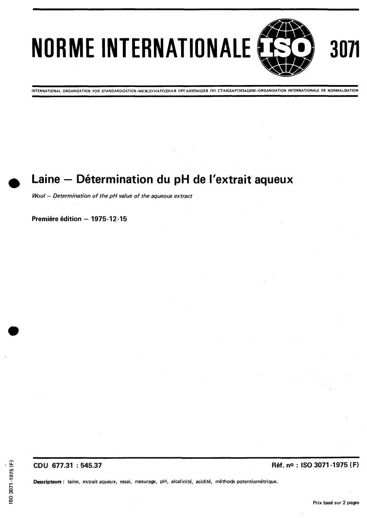 ISO 3071:1975 - Title missing - Legacy paper document