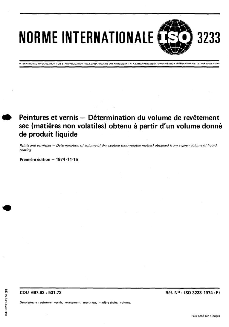 ISO 3233:1974 - Title missing - Legacy paper document