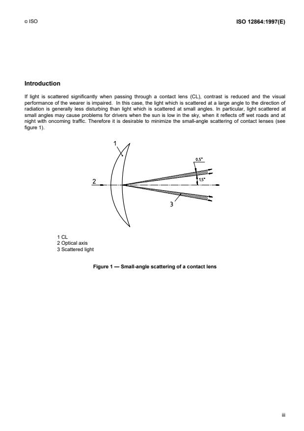 ISO 12864:1997 - Ophthalmic optics — Contact lenses — Determination of scattered light