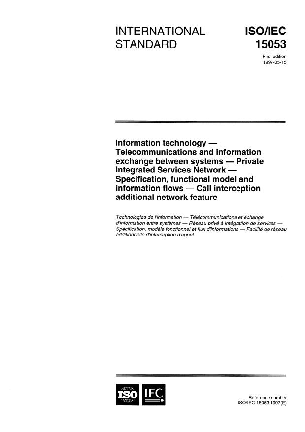 ISO/IEC 15053:1997 - Information technology — Telecommunications and information exchange between