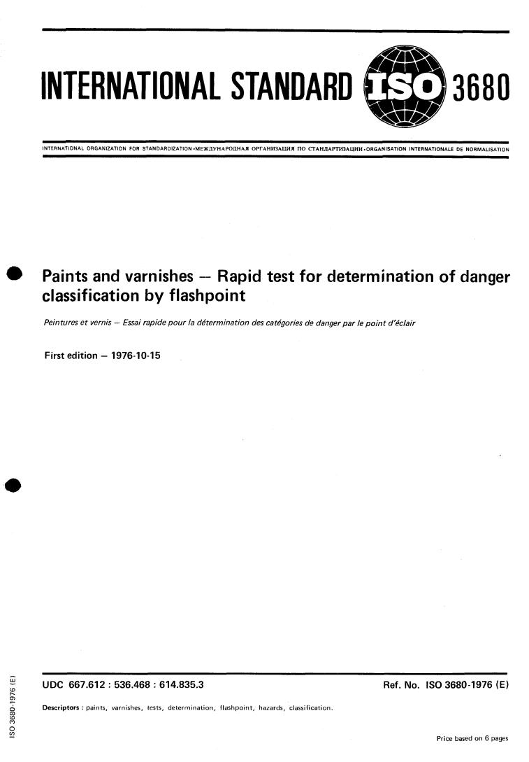 ISO 3680:1976 - Title missing - Legacy paper document