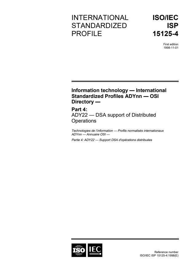 ISO/IEC ISP 15125-4:1998 - Information technology — International Standardized Profiles ADYnn — OSI