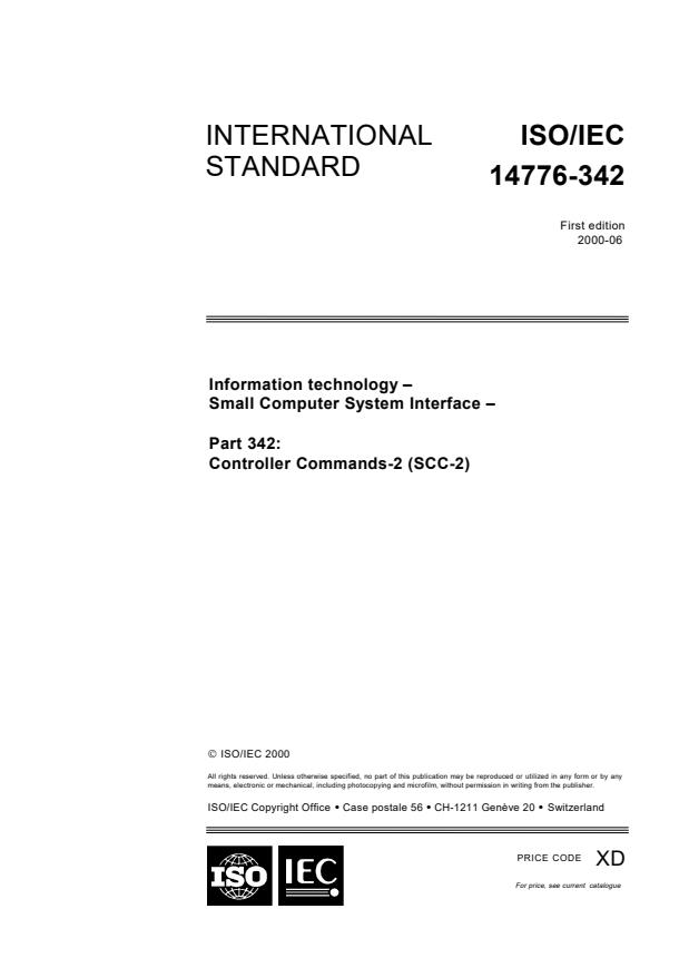 ISO/IEC 14776-342:2000 - Information technology — Small Computer System Interface — Part 342: