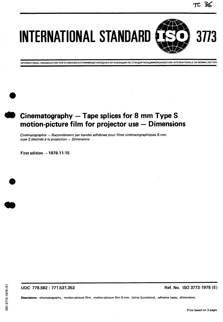 ISO 3773:1978 - Title missing - Legacy paper document