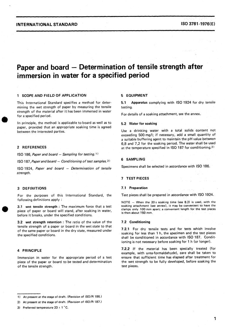 ISO 3781:1976 - Title missing - Legacy paper document