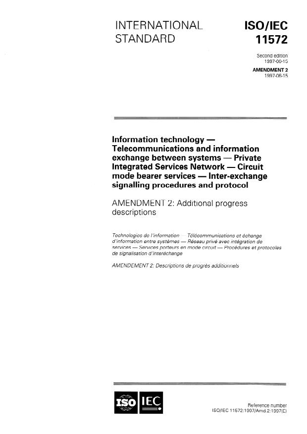 ISO/IEC 11572:1997/Amd 2:1997 - Information technology — Telecommunications and information exchange