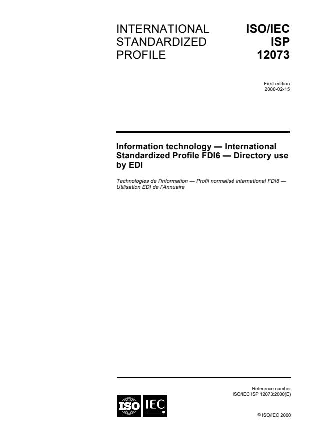 ISO/IEC ISP 12073:2000 - Information technology — International ...