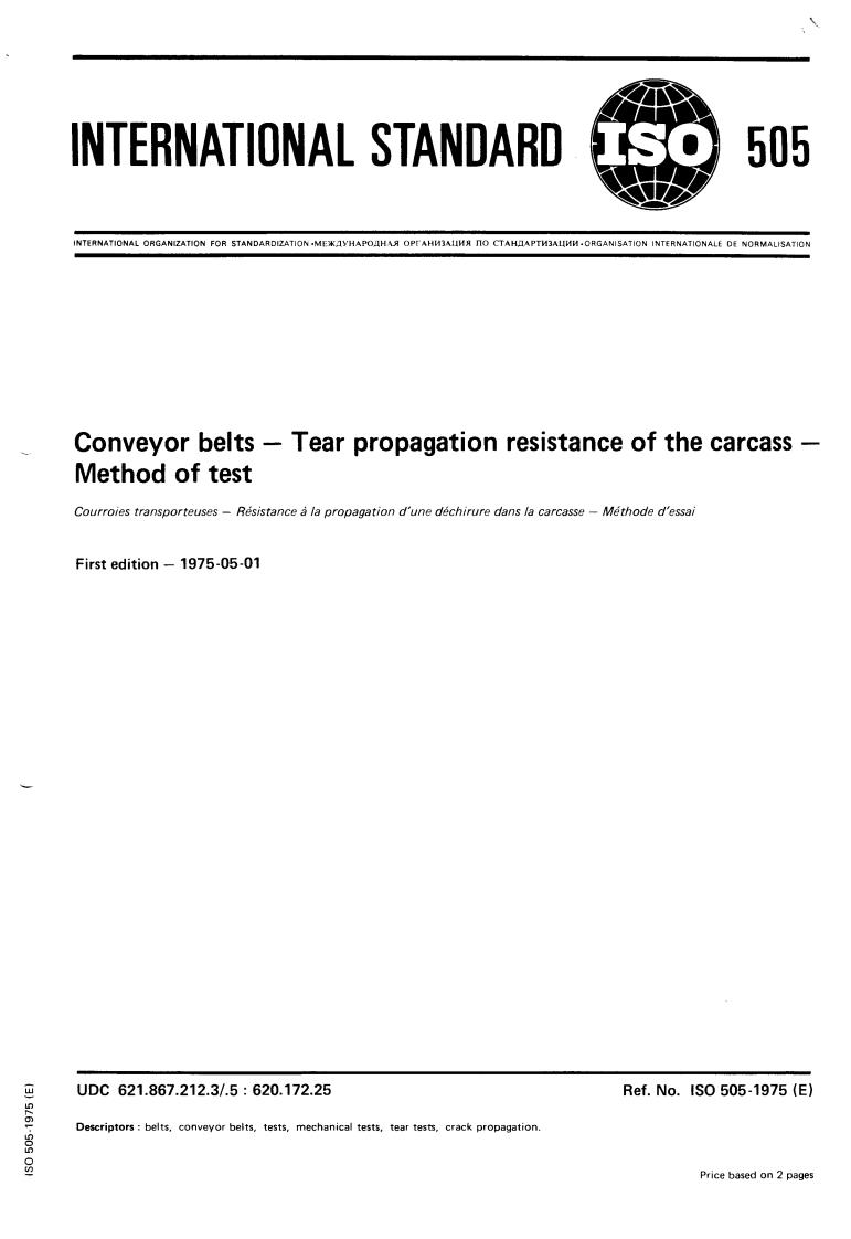 ISO 505:1975 - Title missing - Legacy paper document