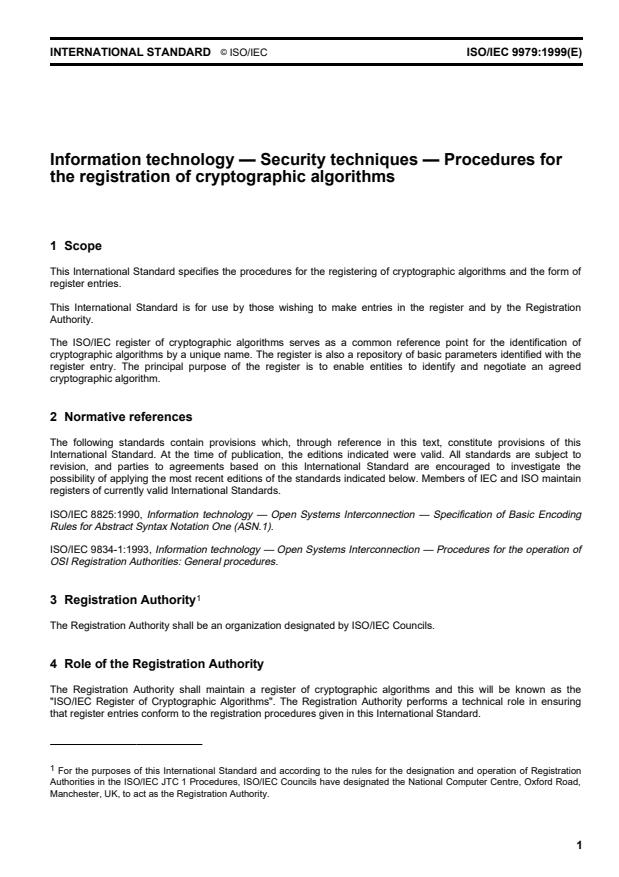 ISO/IEC 9979:1999 - Information technology — Security techniques ...