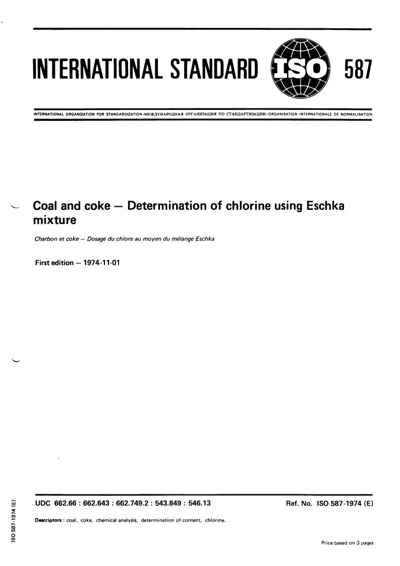 ISO 587:1974 - Title missing - Legacy paper document