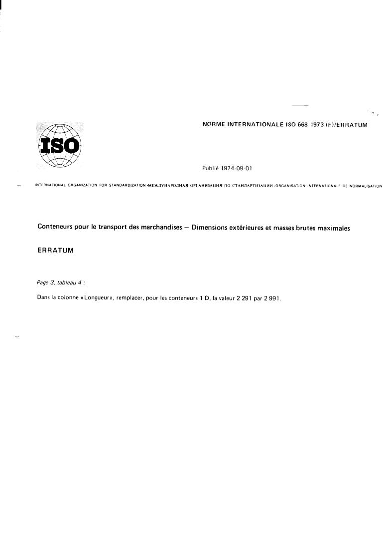 ISO 668:1973 - Title missing - Legacy paper document